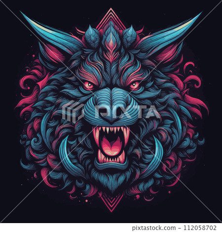 Esport logo illustration monster wolf vector-插圖素材 [112058702] - PIXTA圖庫