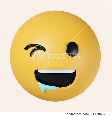 3d Hungry Drooling Face Emoji. Emoticon with... - Stock Illustration ...