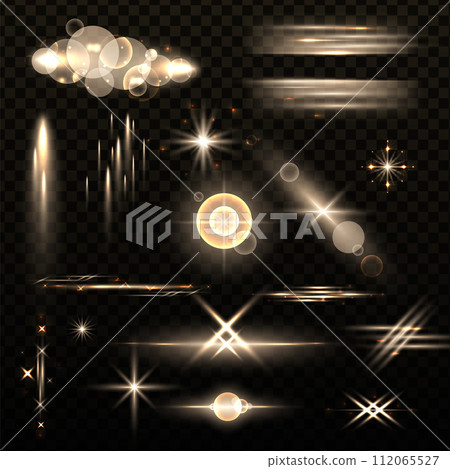 Set of Shine glowing stars. Glow isolated gold... - Stock Illustration [112065527] - PIXTA