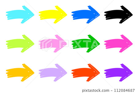 Handwritten arrow colorful highlighter - Stock Illustration [112084687 ...