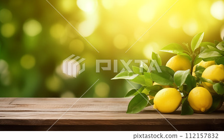 AI-generated content. Lemon tree branch on... - Stock Illustration ...