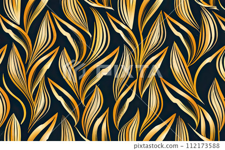 Golden wavy lines pattern background with... - Stock Illustration ...