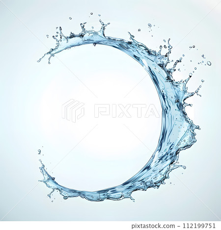 Splash of blue sparkling water in a circle:... - Stock Illustration ...