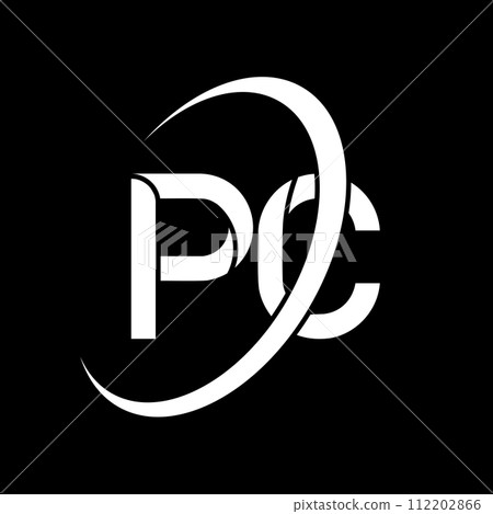 PC logo. P C design. White PC letter. PC/P C... - Stock Illustration ...