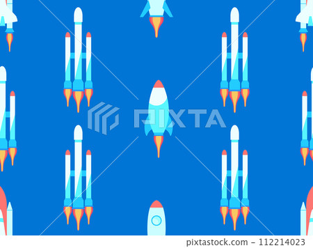 Spaceships seamless pattern. Orbital launch... - Stock Illustration ...