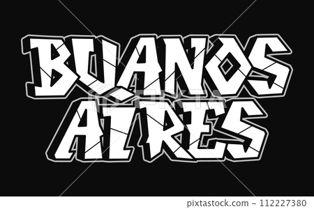 Buenos Aires - single word, letters graffiti... - Stock Illustration ...