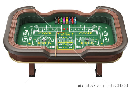 Craps table isolated on white background - 3D... - Stock Illustration ...