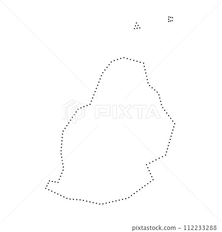 Mauritius country simplified map. Black dotted... - Stock Illustration ...