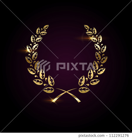 Crown of golden laurel leaves realistic vector... - Stock Illustration ...