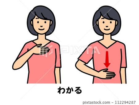 A woman says "I understand" in sign language - Stock Illustration ...