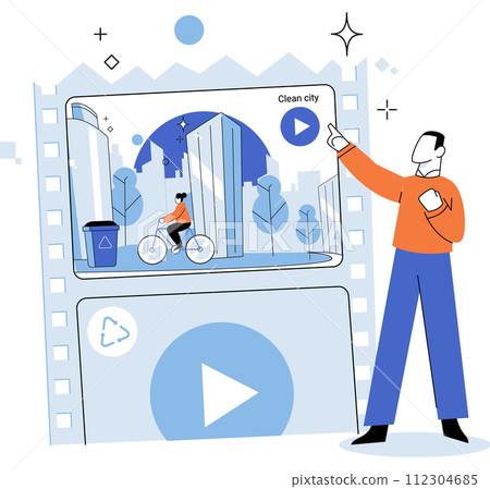 Clean city. Vector illustration. A clean city... - Stock Illustration ...