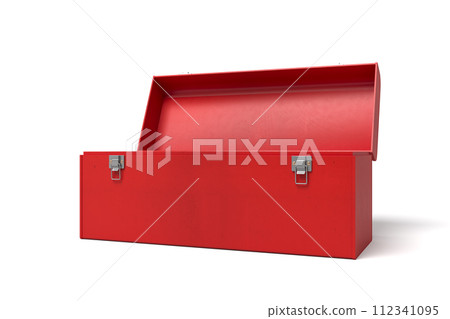 Red toolbox open on white background - Stock Illustration [112341095 ...