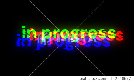 3D rendering in progress text with screen... - Stock Illustration ...