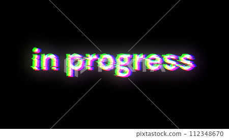3D rendering in progress text with screen... - Stock Illustration ...