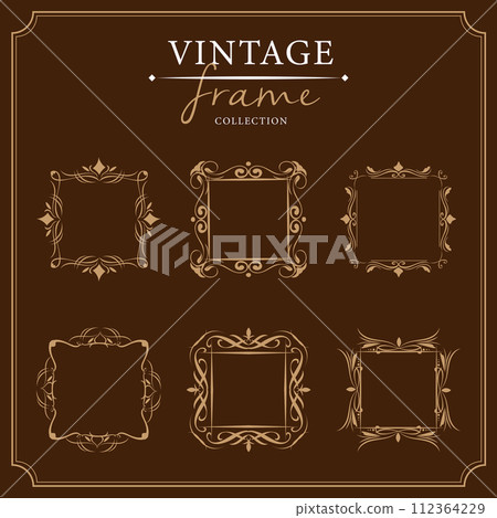 Vintage frames set. Retro design elements.... - Stock Illustration ...