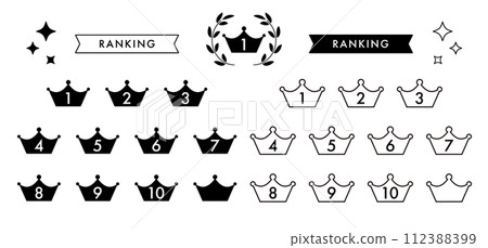 Crown mark ranking icon set from 1st to 10th place - Stock Illustration ...