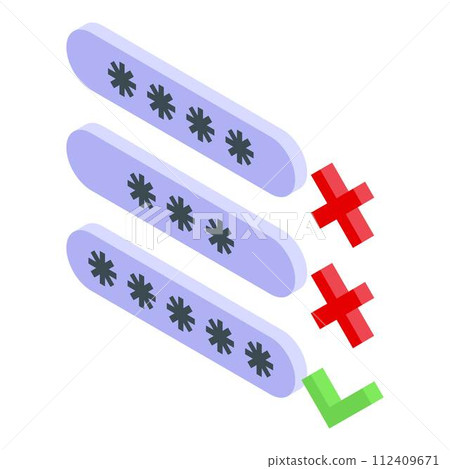 Wrong password icon. Isometric of wrong... - Stock Illustration [112409671] - PIXTA