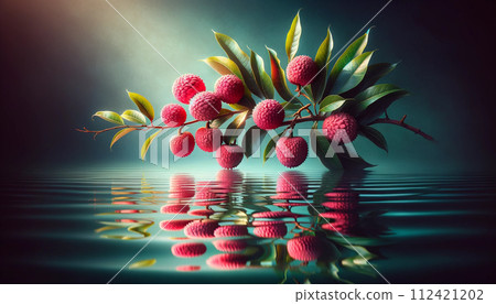 Delicious fruit lychee Lychee in the water... - Stock Illustration ...