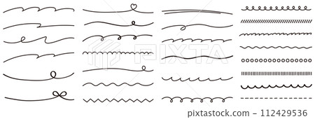 Hand drawn line drawing frames set.... - Stock Illustration [112429536 ...