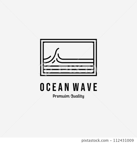 Emblem of Ocean Wave Logo Vector, Illustration... - Stock Illustration ...