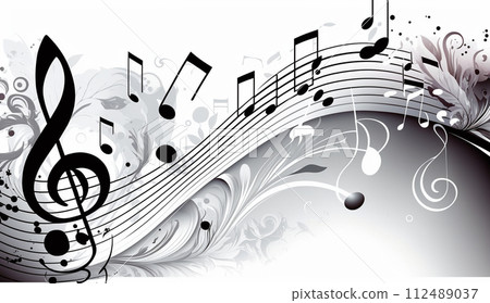 Background with musical notes motif - Stock Illustration [112489037 ...