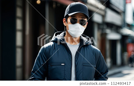 AI-generated image: Suspicious person wearing a... - Stock Illustration ...