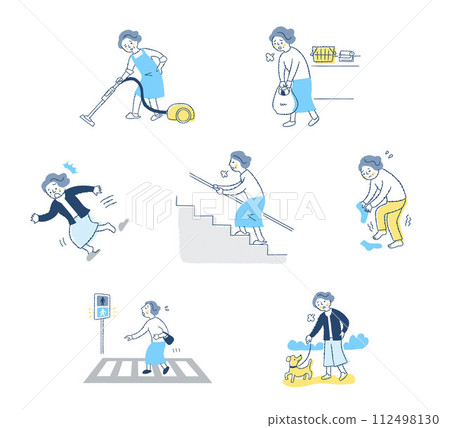 Frailty various symptoms set - Stock Illustration [112498130] - PIXTA