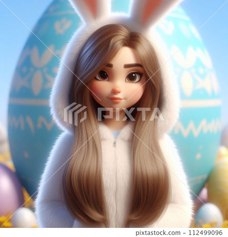 Series of girls wearing rabbit costumes - Stock Illustration [112499096 ...