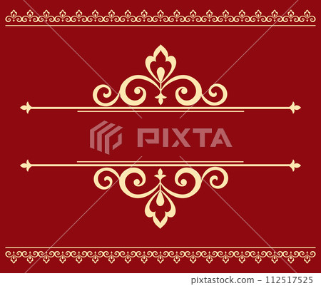Vintage golden and red element. Graphic vector... - Stock Illustration ...