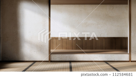 Minimalist Interior with wooden japan empty...-插圖素材 [112584681] - PIXTA圖庫