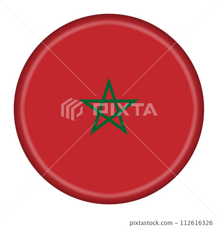 Morocco flag button 3d illustration with... - Stock Illustration ...