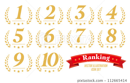 1st to 10th Ranking Logo Icon Set Vector... - Stock Illustration ...