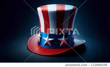Uncle Sam Hat - Patriotic American Flag Top Hat... - Stock Illustration ...