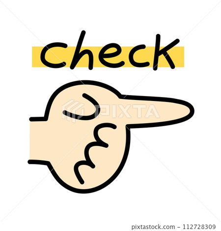 Handwritten index finger check mark icon facing... - Stock Illustration ...