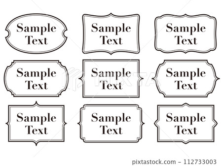 Simple line drawing frame set, double ruled,... - Stock Illustration ...