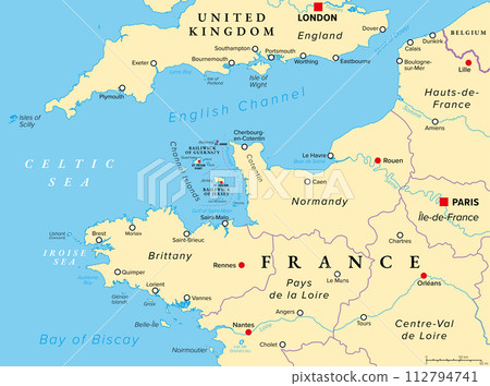 English Map Of Europe Normandy