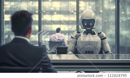 Cybernetic Collaboration: Robot Seamlessly... - Stock Illustration ...