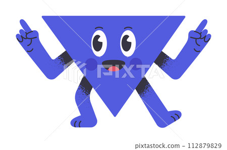 Cute triangle mascot. Comic triangle geometric... - Stock Illustration ...