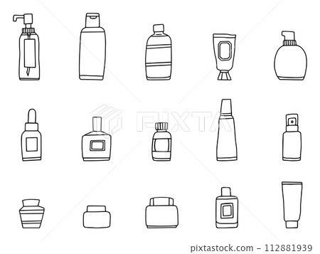 Various cosmetic-style containers / line drawings - Stock Illustration ...