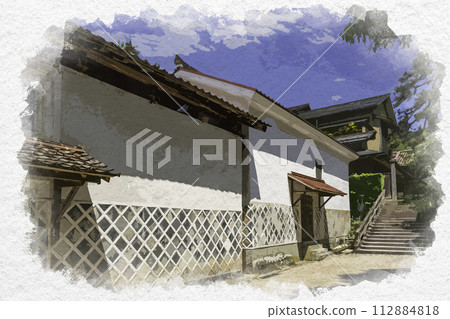 Watercolor painting style, Unnan, Yoshida town... - Stock Illustration ...