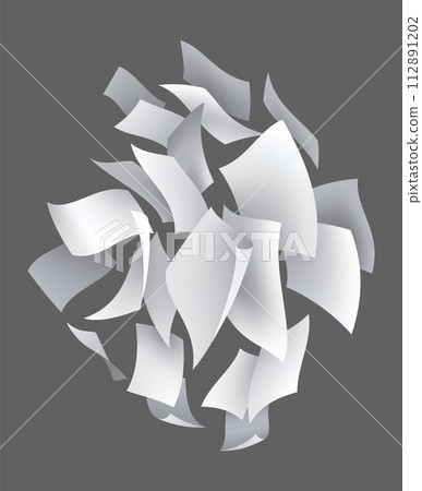 Realistic falling paper sheets. Set of flying... - Stock Illustration ...