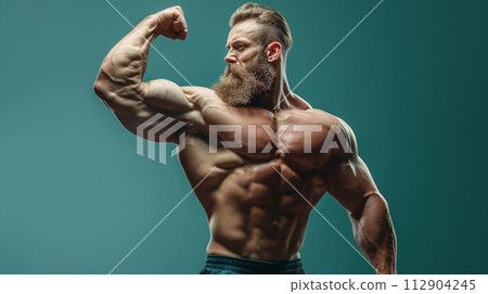 Macho bearded man posing / AI generated - Stock Illustration [112904245 ...