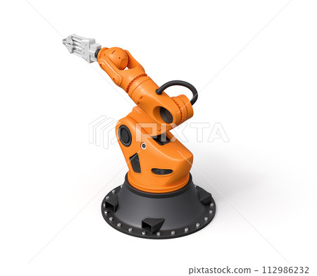 3d rendering of orange robotic arm isolated on... - Stock Illustration [112986232] - PIXTA
