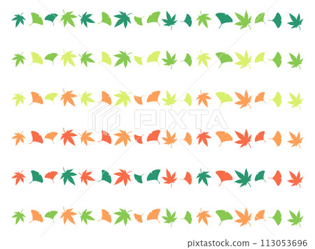 Colorful autumn leaves line set - Stock Illustration [113053696] - PIXTA