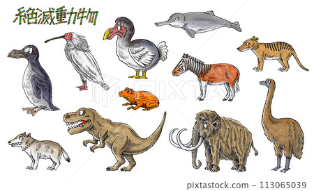extinct animals set - Stock Illustration [113065039] - PIXTA