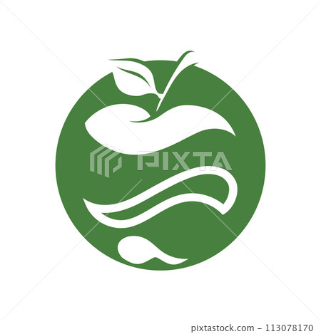 simple apple vector image - Stock Illustration [113078170] - PIXTA