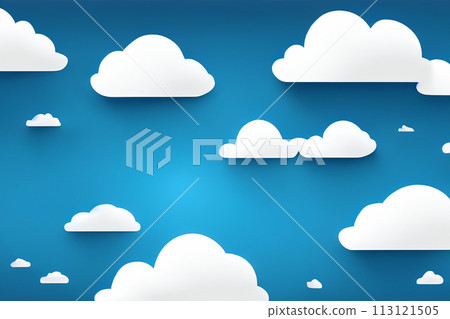 Realistic white cloud background design, empty... - Stock Illustration ...
