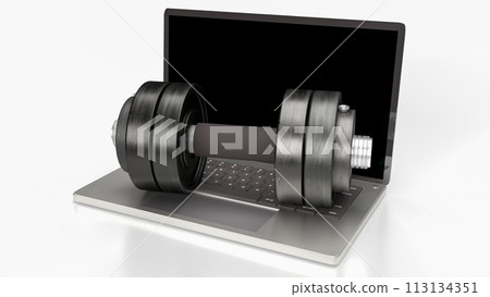 The dumbbell and Notebook for bodybuilding or... - Stock Illustration ...