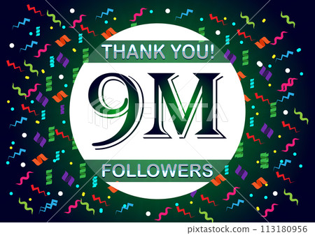 Thank you 9m followers, nine million followers - Stock Illustration ...