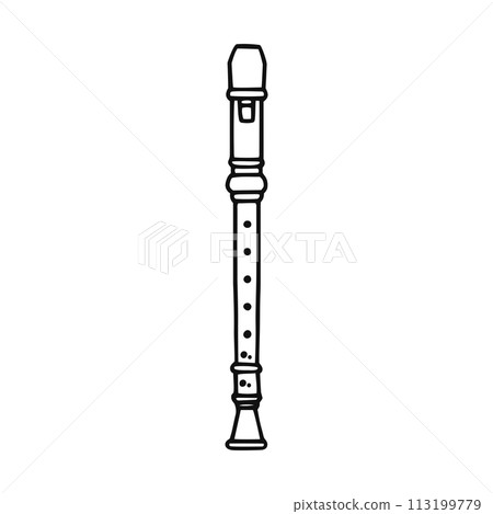 Vertical flute/recorder/line drawing - Stock Illustration [113199779 ...